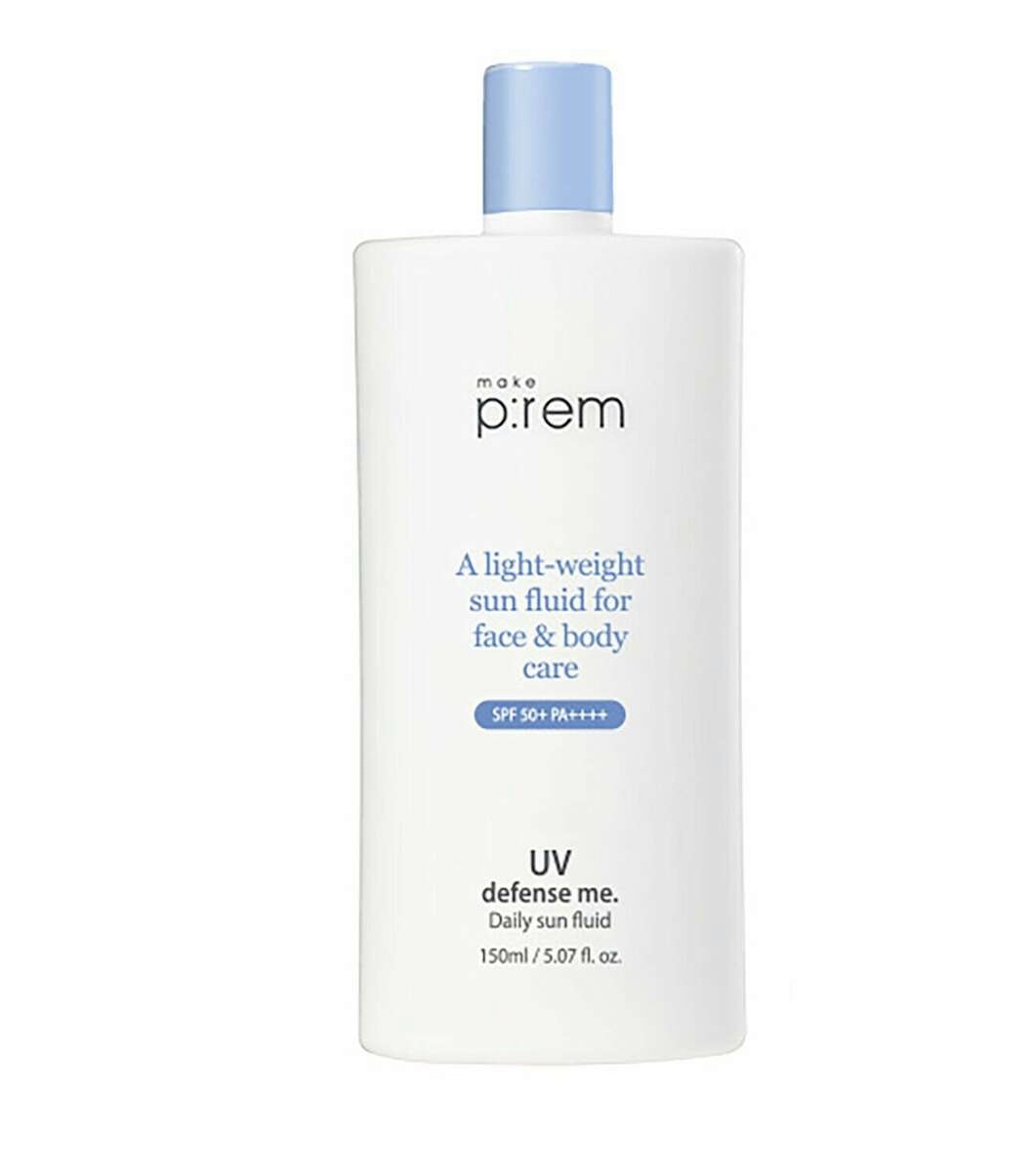Солнцезащитное молочко MAKE PREM A Light-Weight Sun Fluid For Face&Body ...