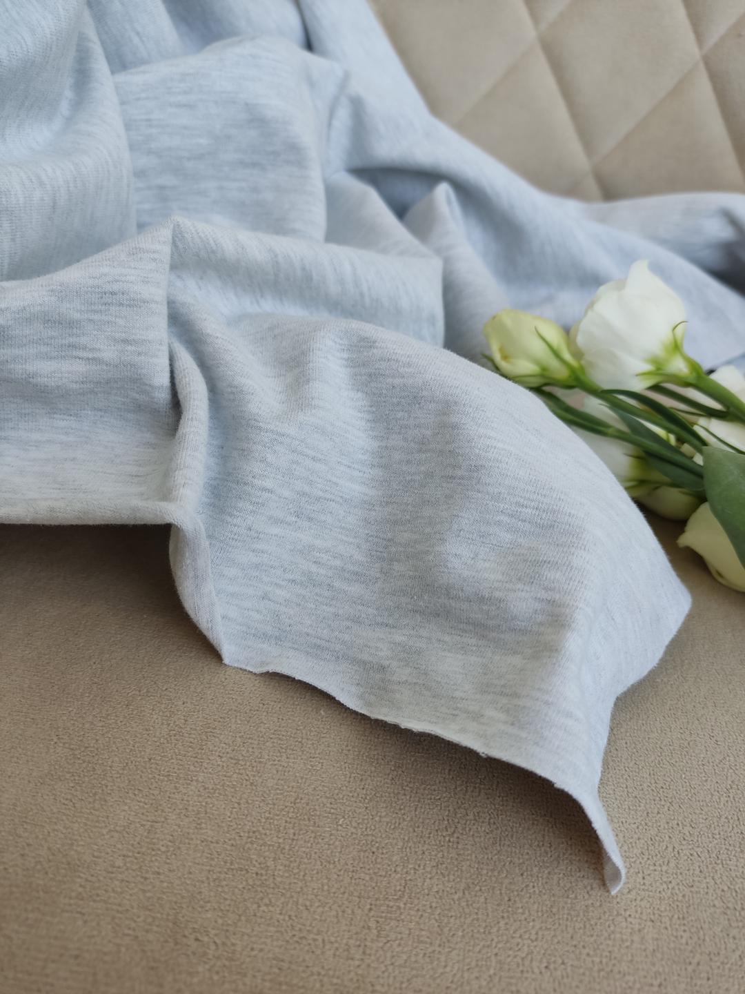 Кулирка с велюр эффектом Серый меланж